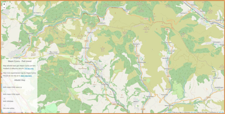 Map arbrofol newydd gan Mapio Cymru i'ch helpu chi i rannu mwy o enwau ...
